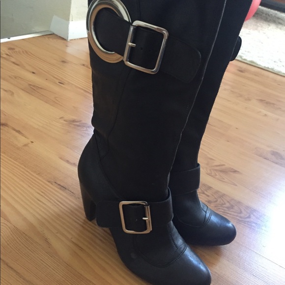 BCBGeneration | Shoes | Bcbgeneration Black Leather Boots | Poshmark